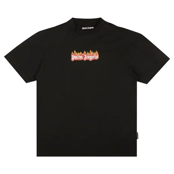 Palm Angels Burning Logo Tee /white - Black