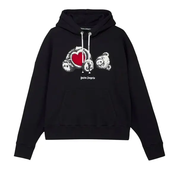 Palm Angels Bear In Love Hoodie - Black