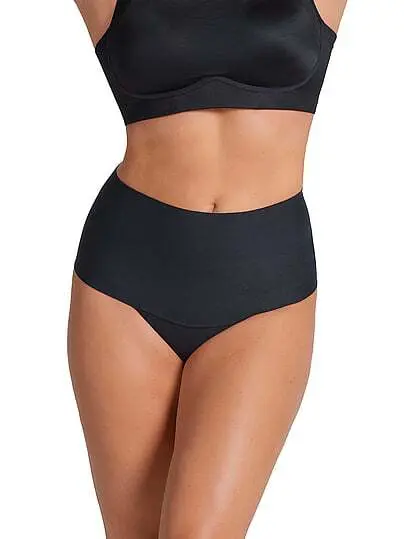 Victoria's Secret Leonisa Shapewear Firm Compression High Waisted Shaping Thong Panty - Black