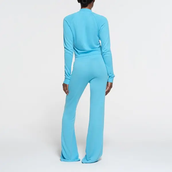 Skims Modal French Terry Flare Pant - Cyan | Editorialist