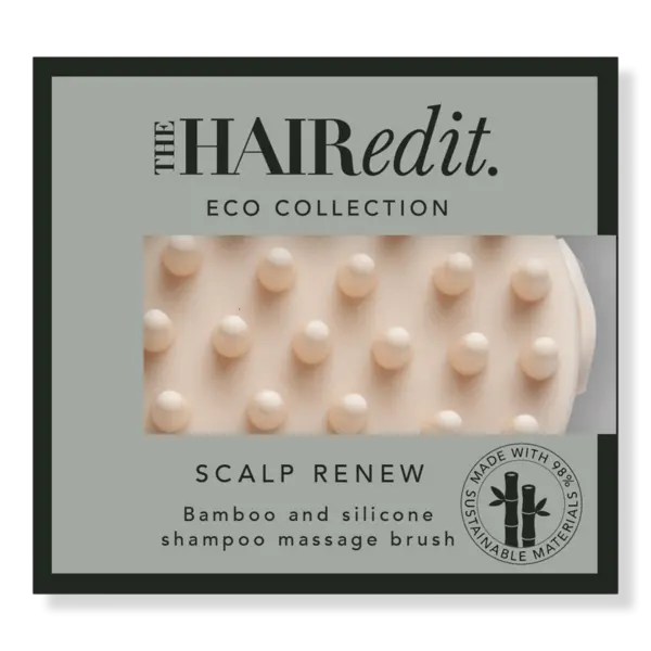 THE HAIR EDIT Scalp Renew Bamboo & Silicone Shampoo Massage Brush - One-color