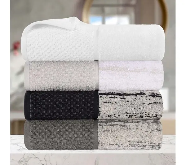 SUPERIOR Cotton Soft Absorbent Two Toned 12 Pie Ce Towel Set