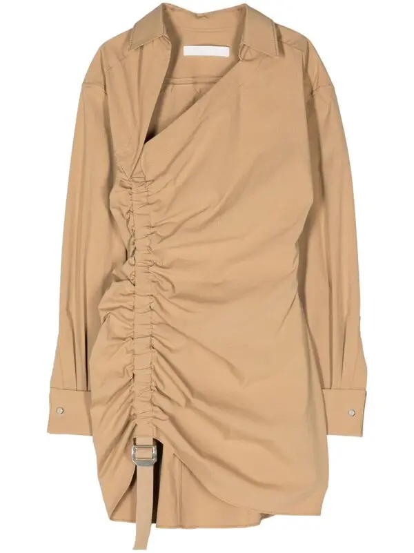 DION LEE Asymmetric-neck Gathered Minidress