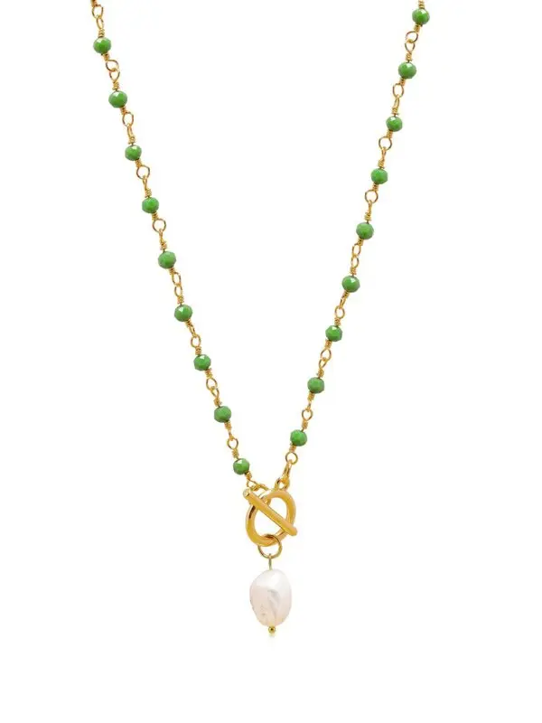 NIALAYA JEWELRY Pearl-pendant Wrap Necklace - Green