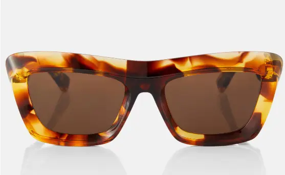 Bottega Veneta Scoop Rectangular Sunglasses - Brown