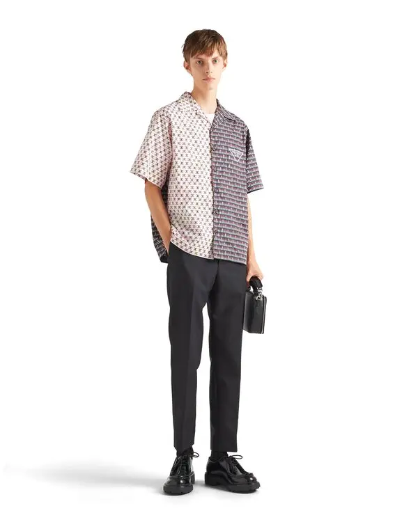 Prada Double Match Cotton Shirt - Black | Editorialist
