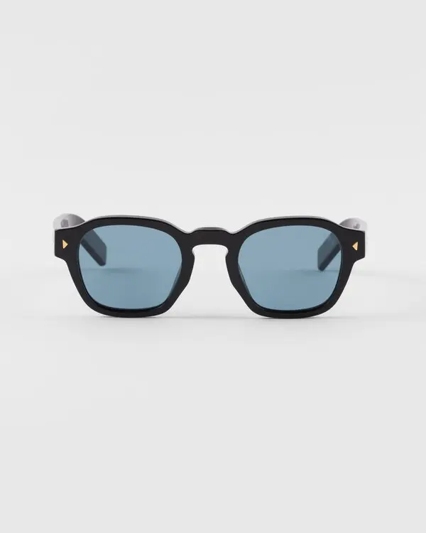 Prada Sunglasses With Metal Plaque - Turquoise Lenses