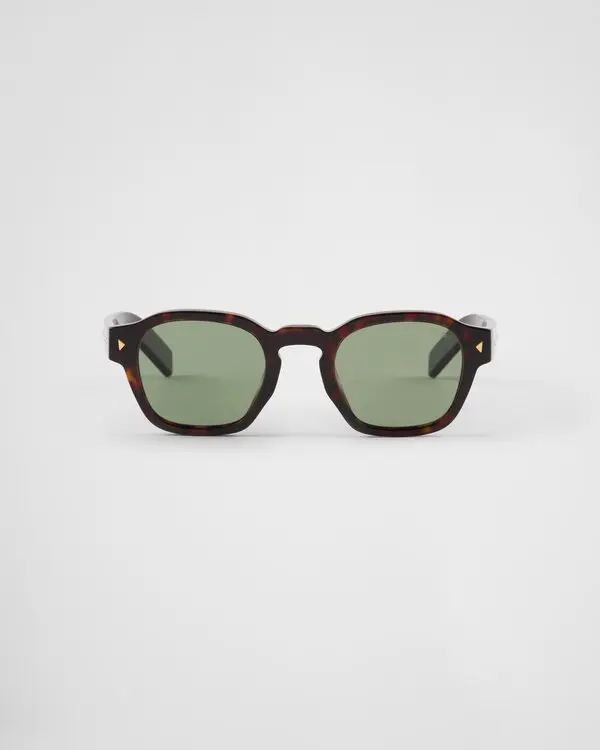 Prada Sunglasses With Metal Plaque - Willow Green Lenses