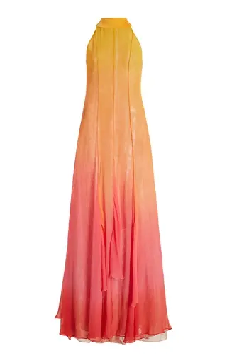 strapless open back dress Leslie Amon Carioca Sunrise Gradient Maxi Dress main image 0