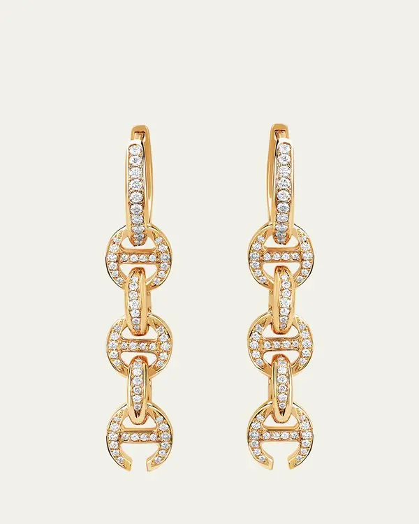 Hoorsenbuhs 18k Yellow 5 Link Pave Drip Earrings - Gold