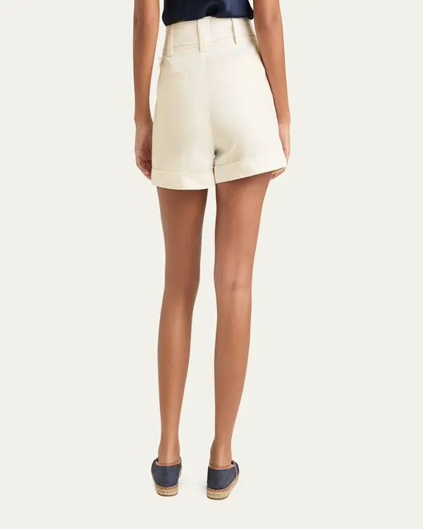 Cinq À Sept Aldi Belted Wide-leg Linen Shorts