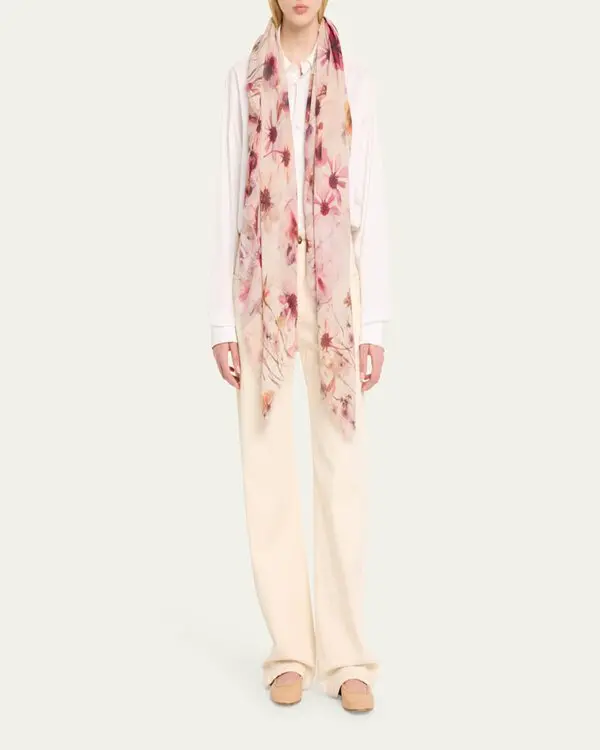 Alonpi Floral Wool Square Scarf