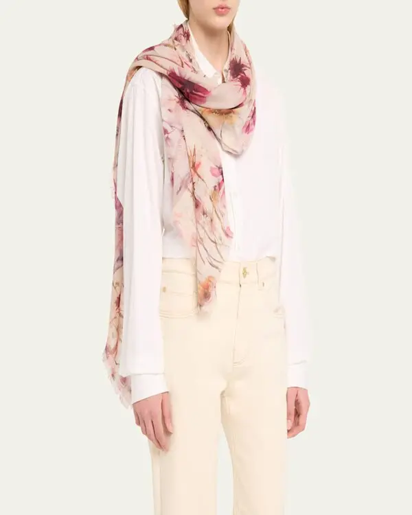 Alonpi Floral Wool Square Scarf