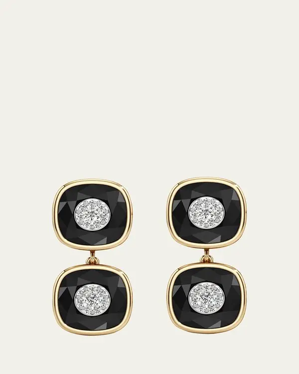 BHANSALI 18k Yellow Onyx And Diamond Earrings - Gold