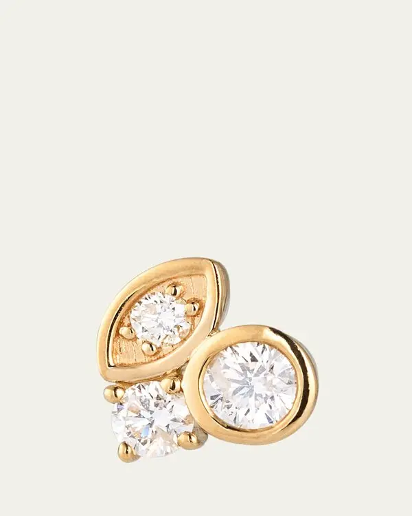 SYDNEY EVAN Marquis Eye Diamond Stud Earring - Gold