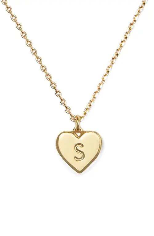 Kate Spade New York Initial Heart Pendant Necklace - Gold - S