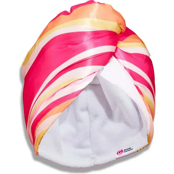 GRANDE COSMETICS Grandehair Reversible Microfiber & Satin Twist Towel - Pink