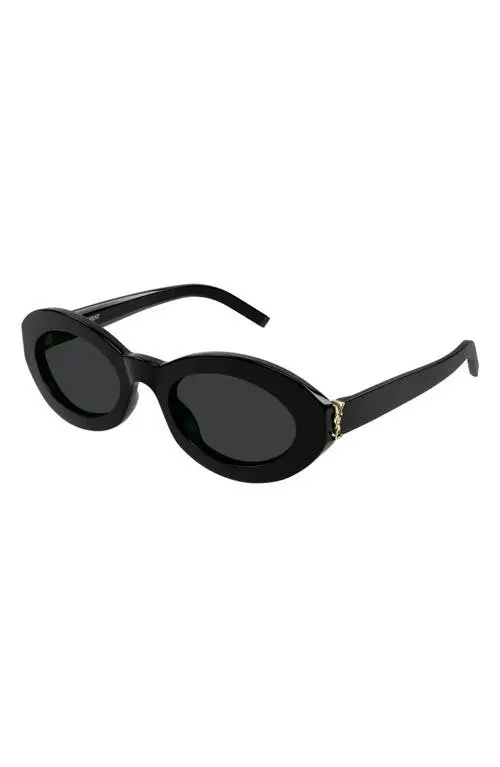 Saint Laurent 52mm Round Sunglasses - Black