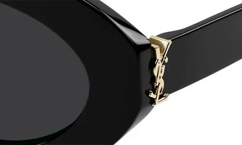 Saint Laurent 52mm Round Sunglasses - Black