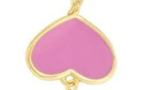 SHYMI Enamel Heart Station Chain Necklace - Pink