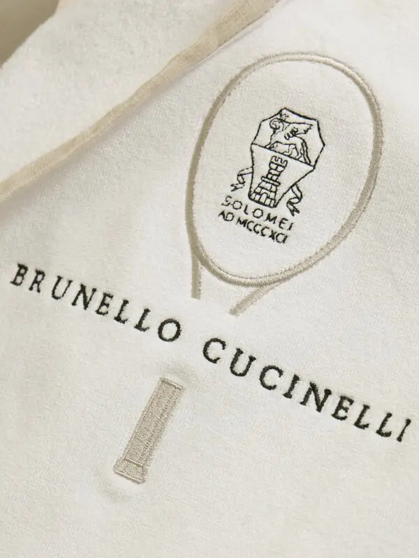 Brunello Cucinelli Linen-trimmed Embroidered Cotton-terry Towel