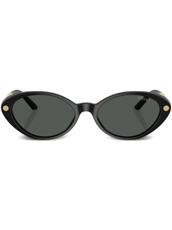 Versace Greca-detail Cat-eye Sunglasses - Black