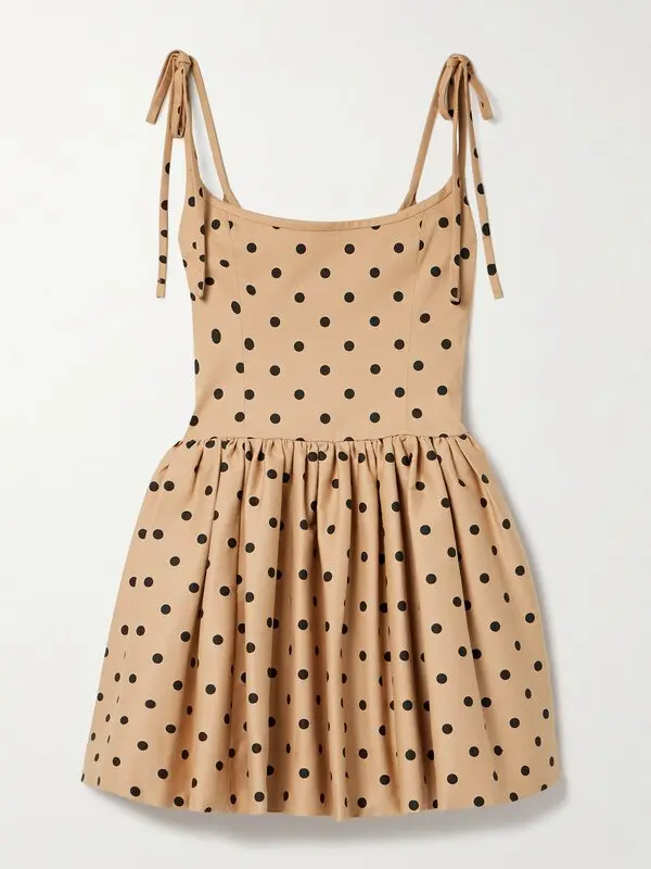 Carolina Herrera Polka-Dot Faille Mini Dress In Neutrals - 50% Off |  Editorialist