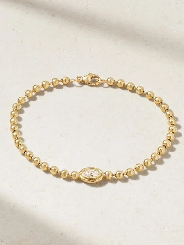 GEMELLA JEWELS Double Bubble 18-karat Diamond Bracelet - Gold
