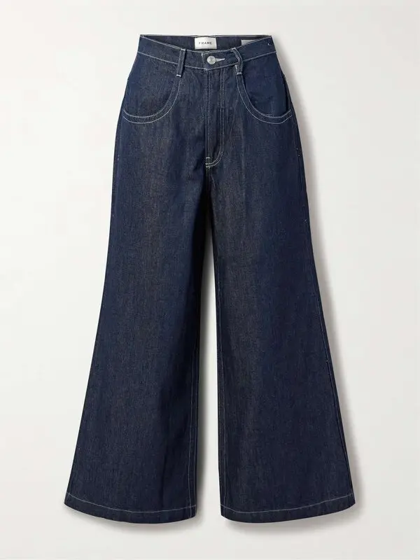FRAME Net Sustain Skater High-rise Wide-leg Jeans