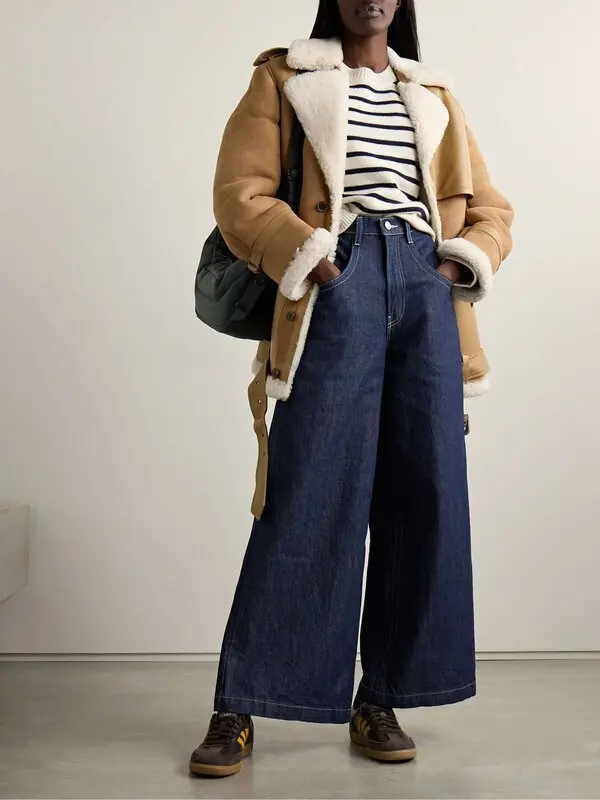 FRAME Net Sustain Skater High-rise Wide-leg Jeans