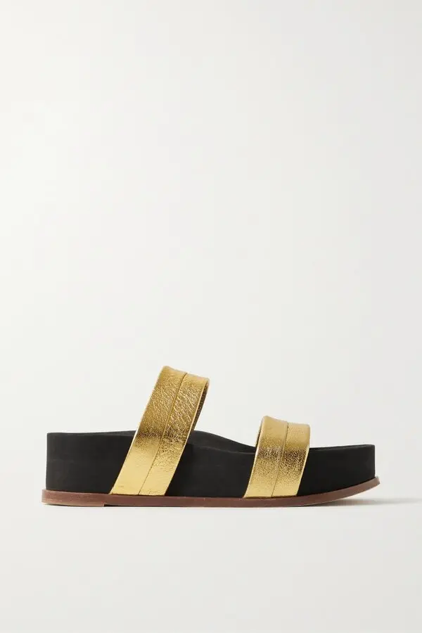 Gabriela Hearst Striker Textured-leather Slides