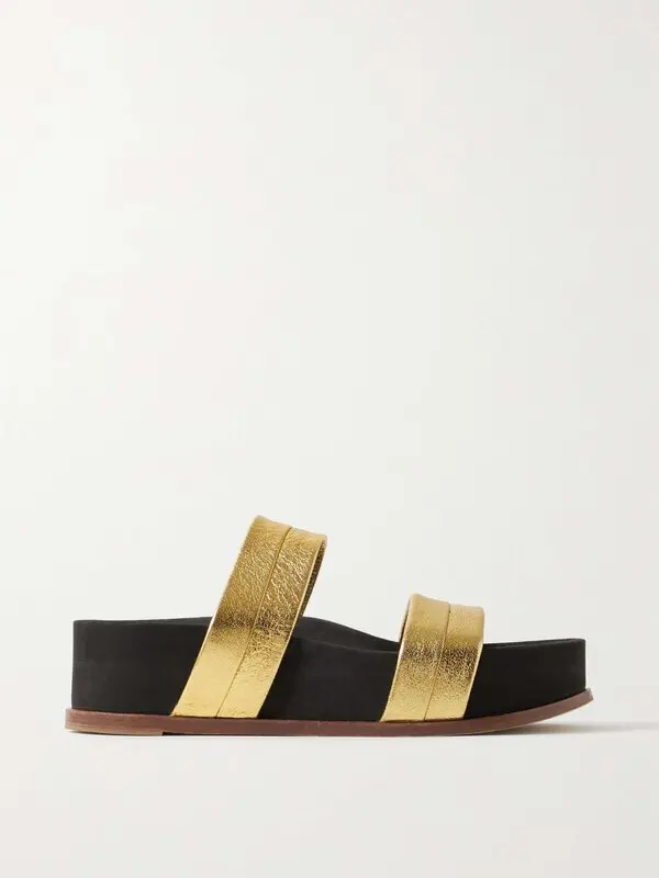 Gabriela Hearst Striker Textured-leather Slides