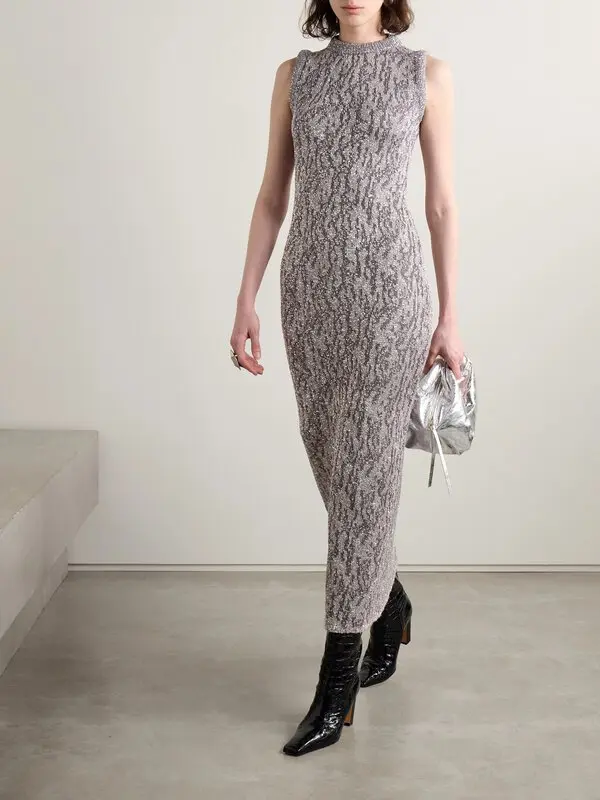 Acne Studios Sequin-embellished Jacquard-knit Maxi Dress