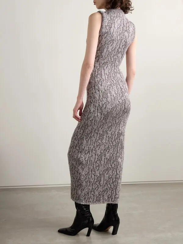 Acne Studios Sequin-embellished Jacquard-knit Maxi Dress