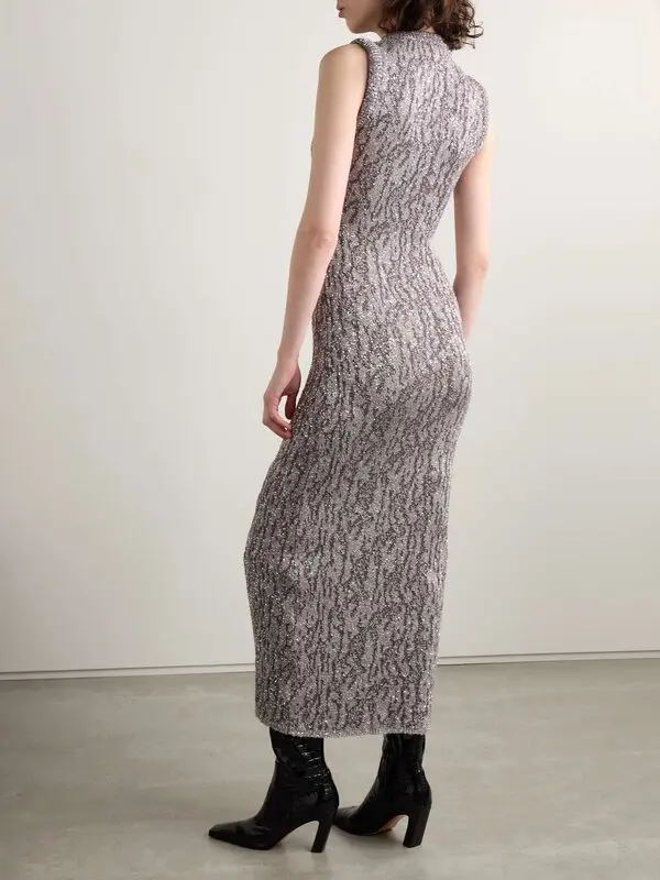 Acne Studios Sequin-embellished Jacquard-knit Maxi Dress