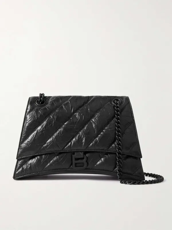 Balenciaga Crush Medium Quilted Crinkled-leather Shoulder Bag