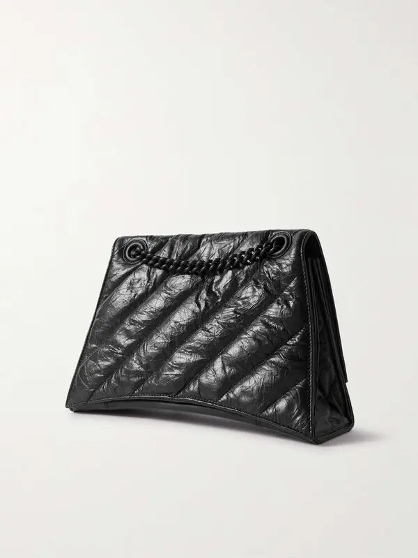 Balenciaga Crush Medium Quilted Crinkled-leather Shoulder Bag