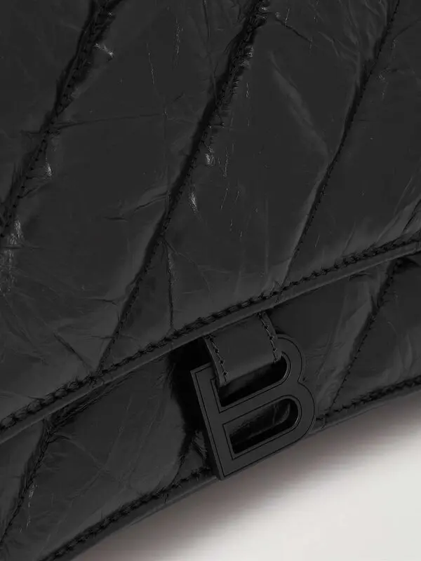 Balenciaga Crush Medium Quilted Crinkled-leather Shoulder Bag