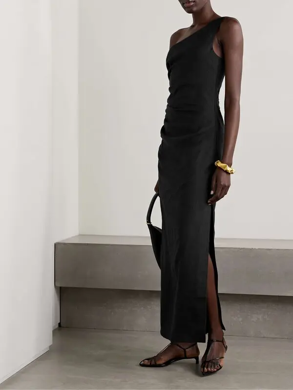 Mara Hoffman Enya One-Shoulder Maxi Dress In Black - 70% Off | Editorialist