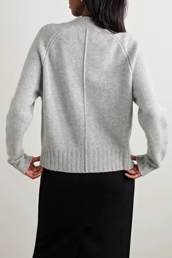 ALLUDE Net Sustain Wool And Cashmere-blend Cardigan - Gray