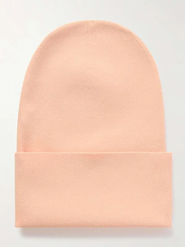 JIL SANDER Ribbed Stretch-knit Beanie - Pink