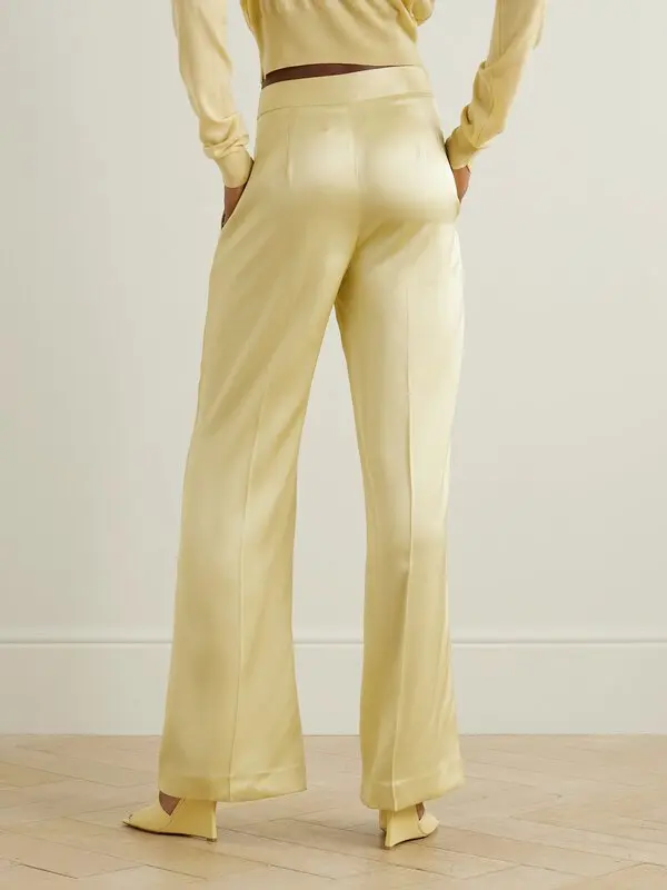 Sasuphi Andrea Silk-blend Satin Straight-leg Pants