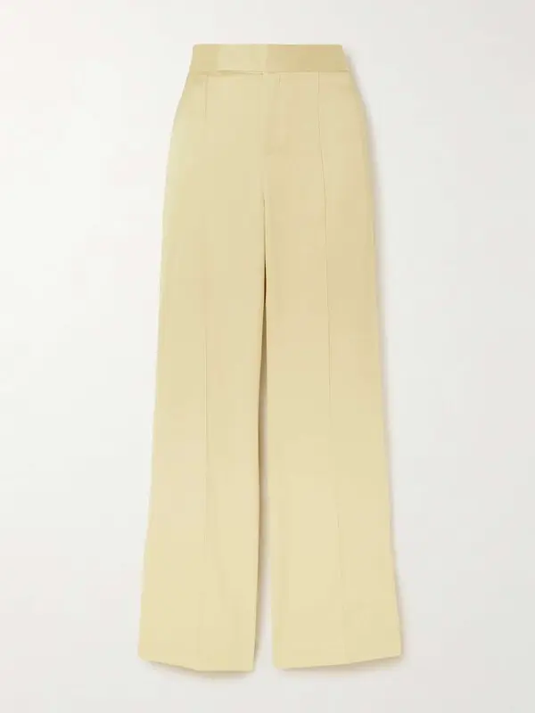 Sasuphi Andrea Silk-blend Satin Straight-leg Pants
