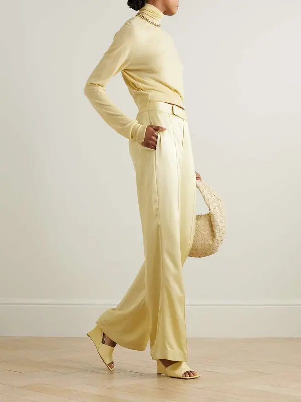 Sasuphi Andrea Silk-blend Satin Straight-leg Pants