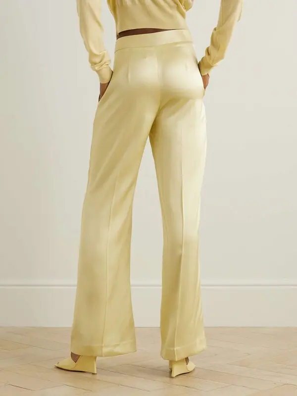 Sasuphi Andrea Silk-blend Satin Straight-leg Pants