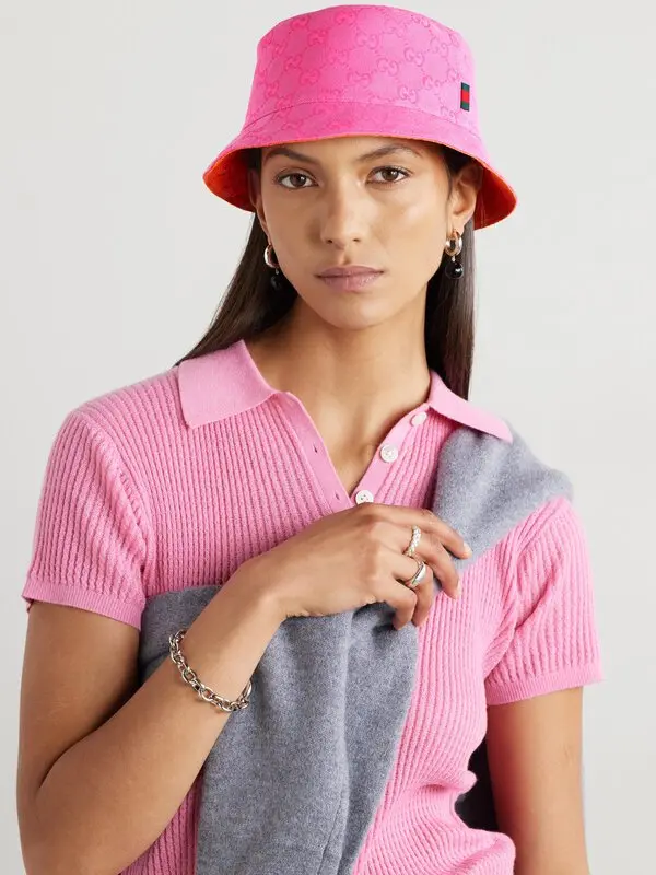 Gucci Fedora Reversible Cotton-blend Canvas-jacquard Bucket Hat