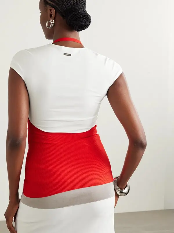 FERRAGAMO Two-tone Layered Jersey Set