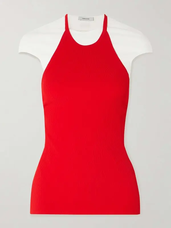 FERRAGAMO Two-tone Layered Jersey Set