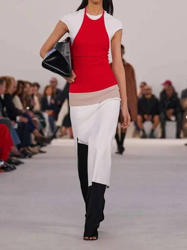 FERRAGAMO Two-tone Layered Jersey Set
