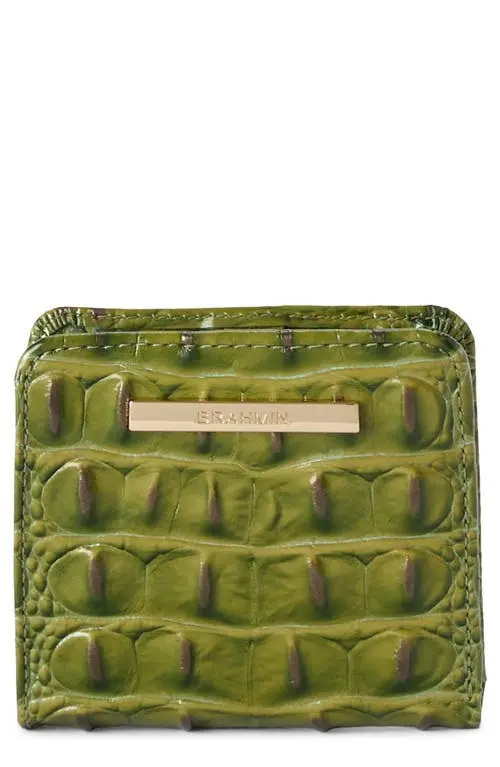 Brahmin Jane Croc Embossed Leather Bifold Wallet - Olive
